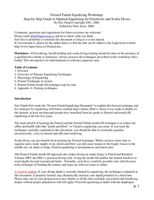 Illustrated Frenzel maneuver --How to Equalize Ear Pressure