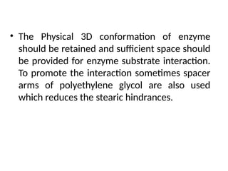 Revised Enzyme Immobilization , biochemistry presentation | PPTX