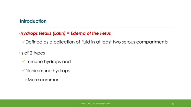 Revised fetal hydrops (immune and nonimmune) | PPT