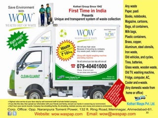 School Presentation on Wealth Out of Waste Project in Ahmedabad | PPTX