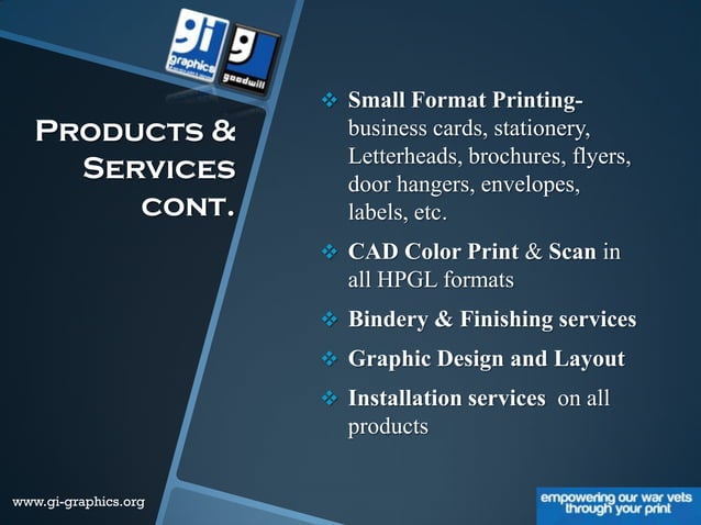 Gi Graphics-Empowering our Vets through your Print-Print with a Purpose ...