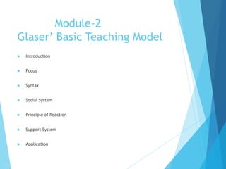 Revised glaser teaching model | PPTX