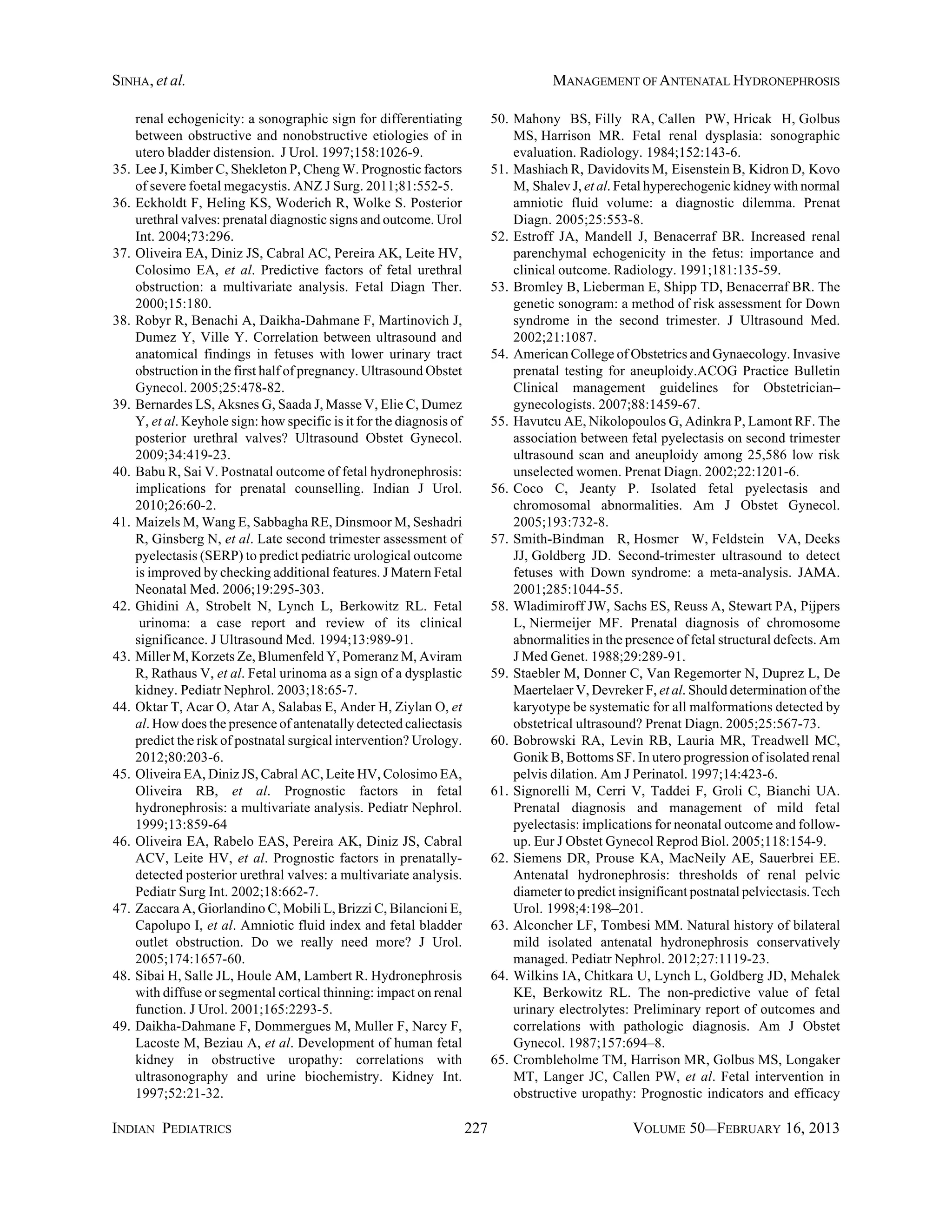 Revised guidelines for management of antenatal hydronephrosis feb 2013 ...