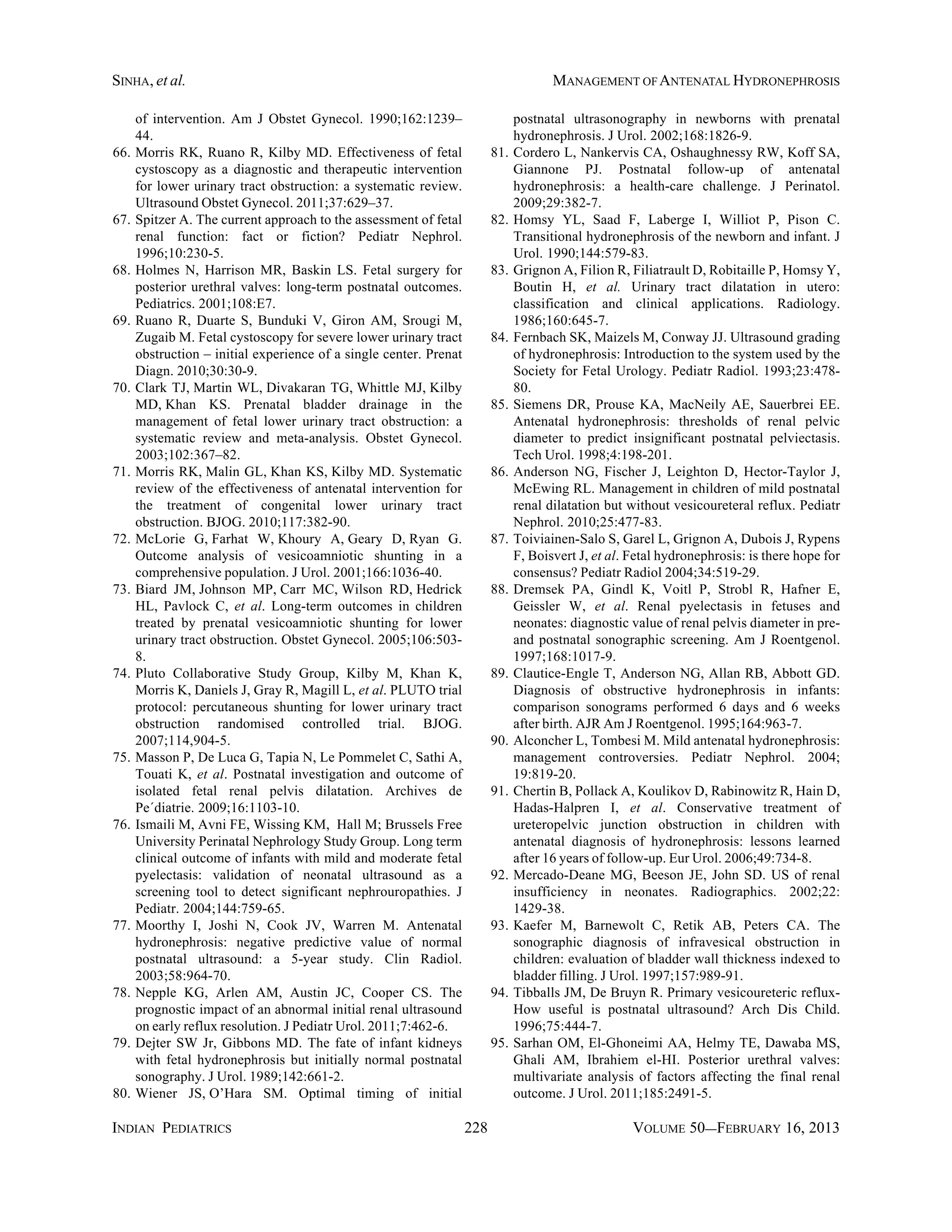 Revised guidelines for management of antenatal hydronephrosis feb 2013 ...