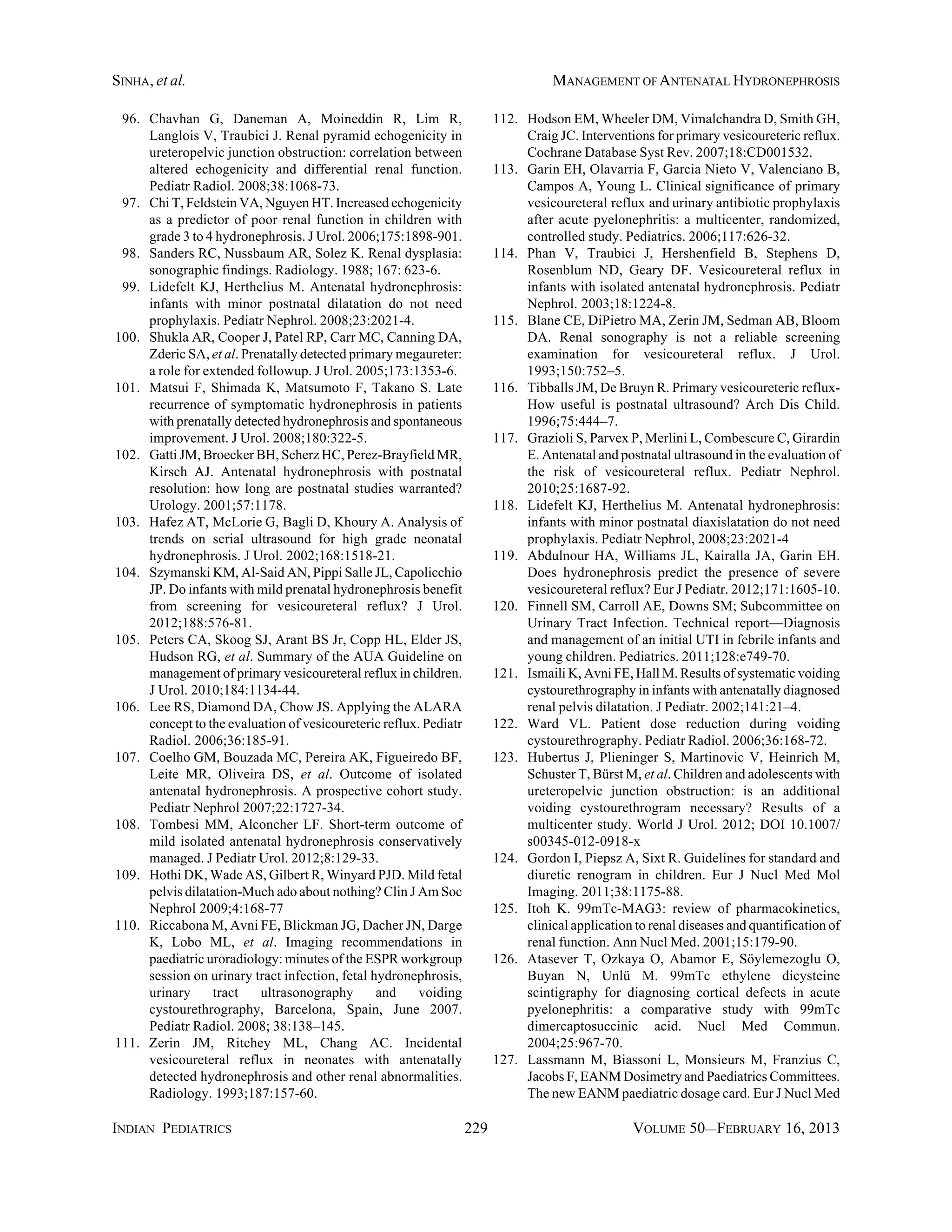 Revised guidelines for management of antenatal hydronephrosis feb 2013 ...