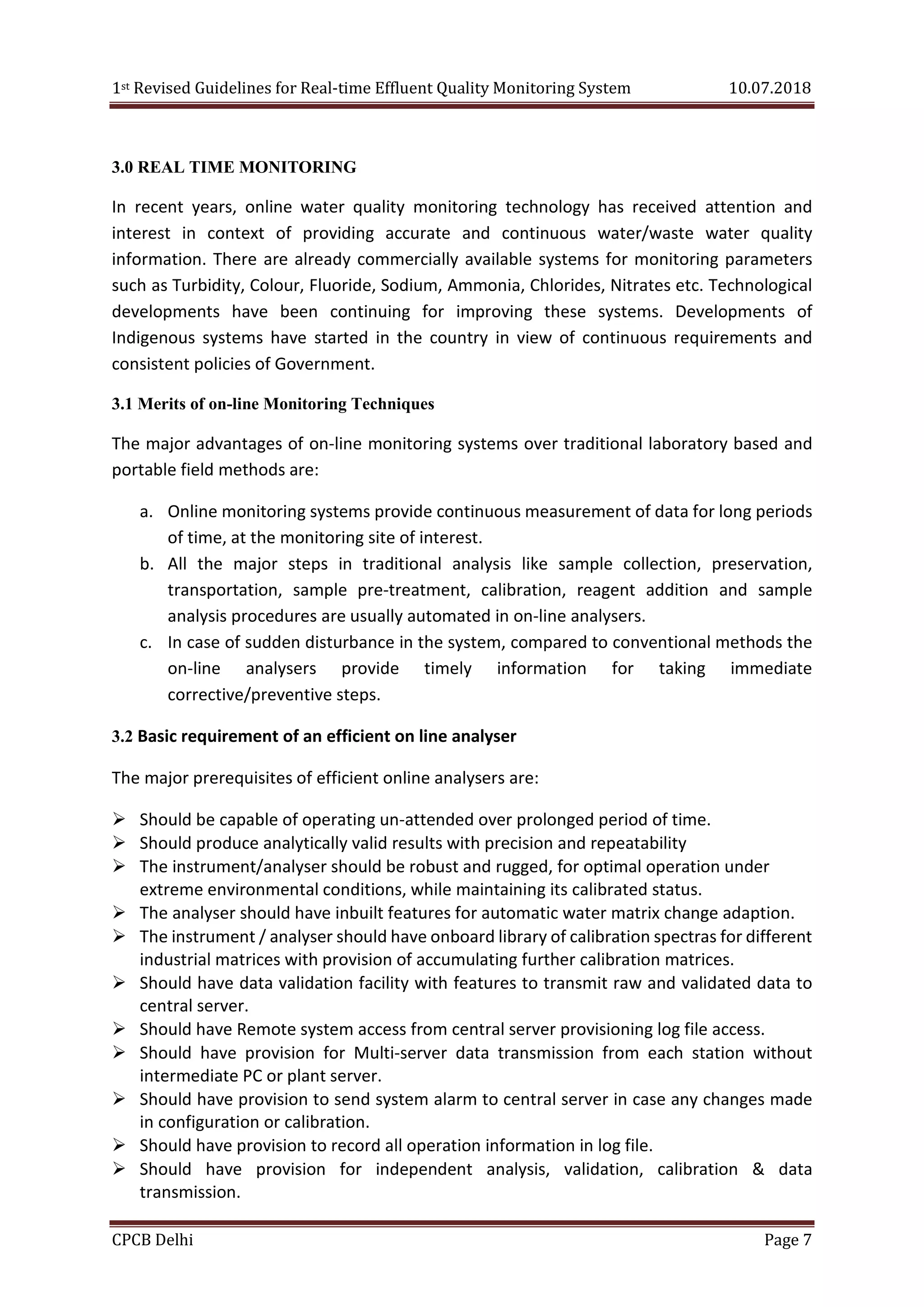 Revised Guidelines for Real-time Effluent Quality Monitoring System ...