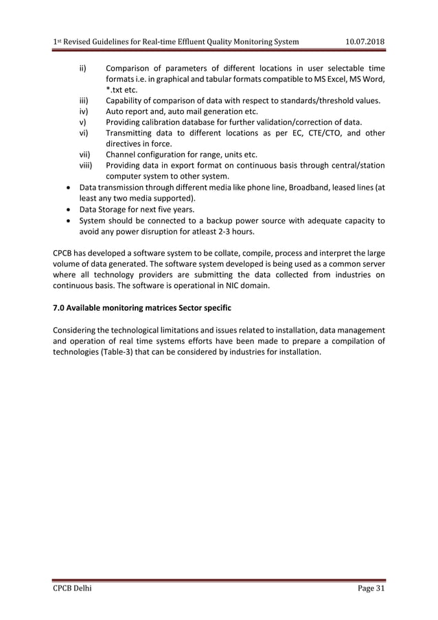 Revised Guidelines for Real-time Effluent Quality Monitoring System ...