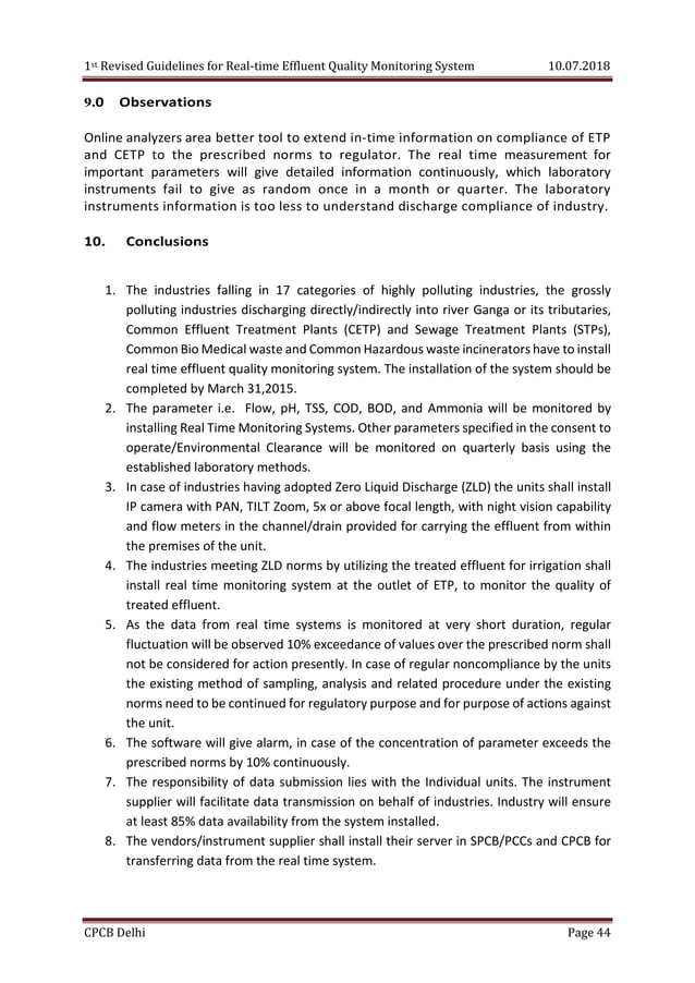 Revised Guidelines for Real-time Effluent Quality Monitoring System ...