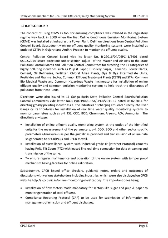 Revised Guidelines for Real-time Effluent Quality Monitoring System ...