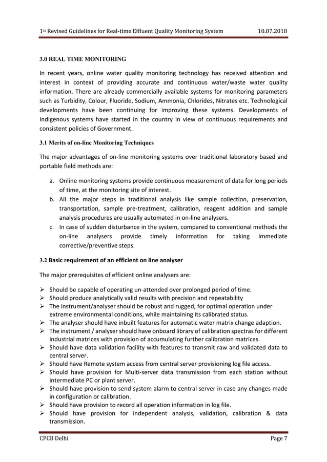 Revised Guidelines for Real-time Effluent Quality Monitoring System ...