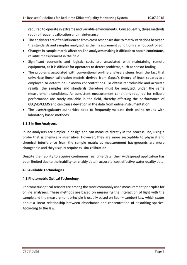 Revised Guidelines for Real-time Effluent Quality Monitoring System ...