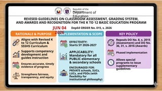 Comprehensive Orientation on DepEd Order No. 15, s. 2026: New ...
