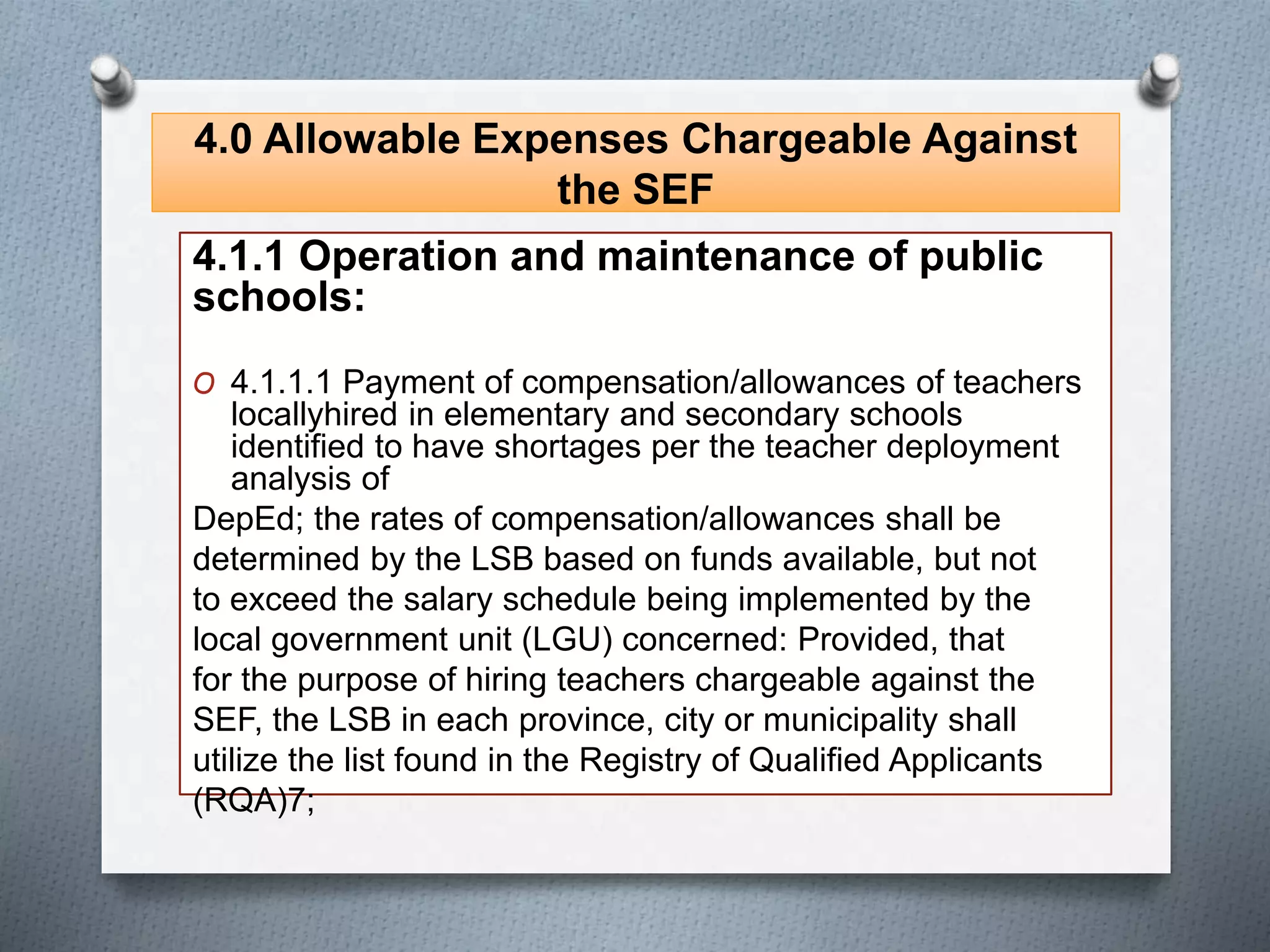 Revised guidelines on the use of the Special Education Fund | PPTX