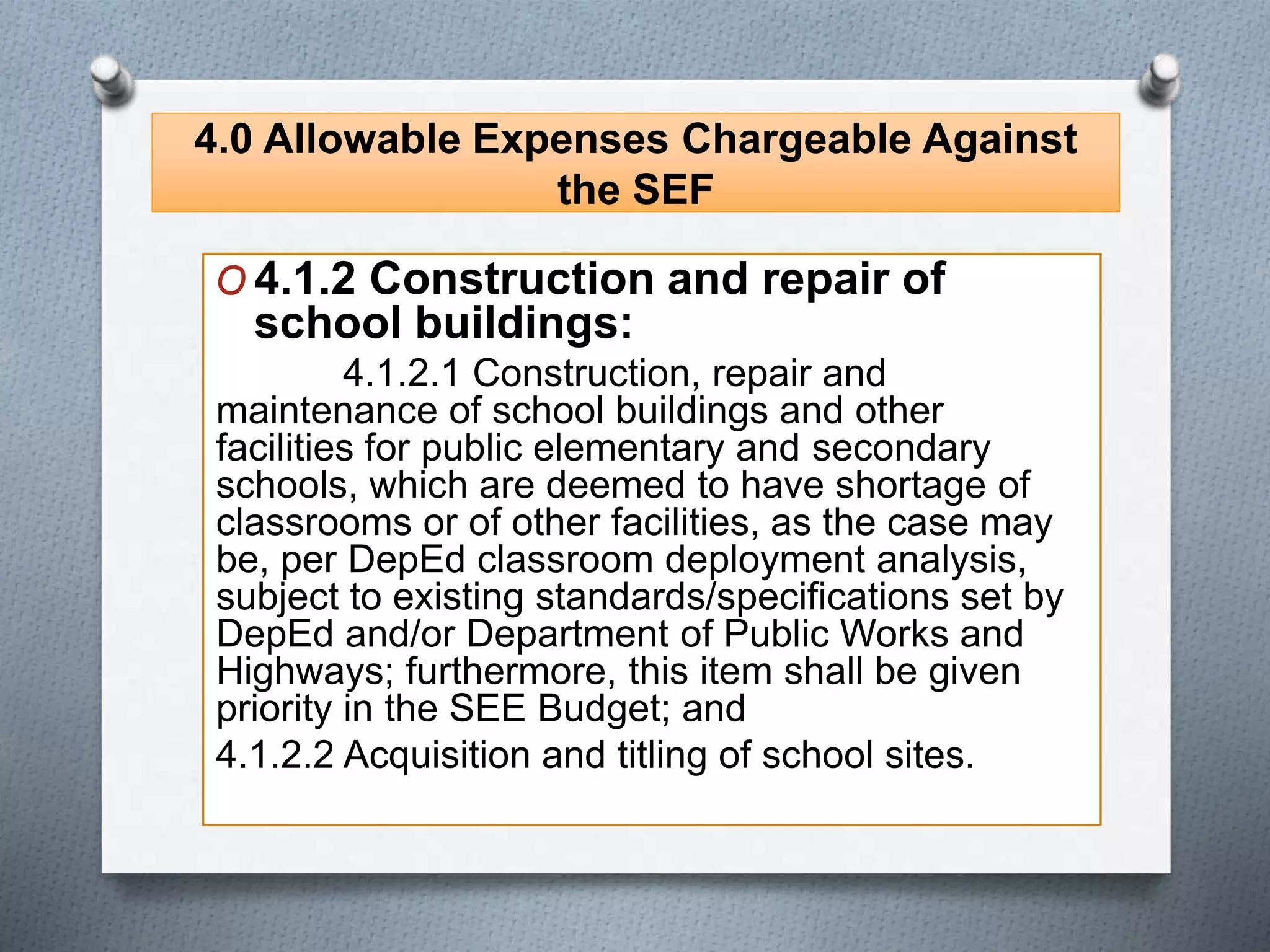 Revised guidelines on the use of the Special Education Fund | PPTX