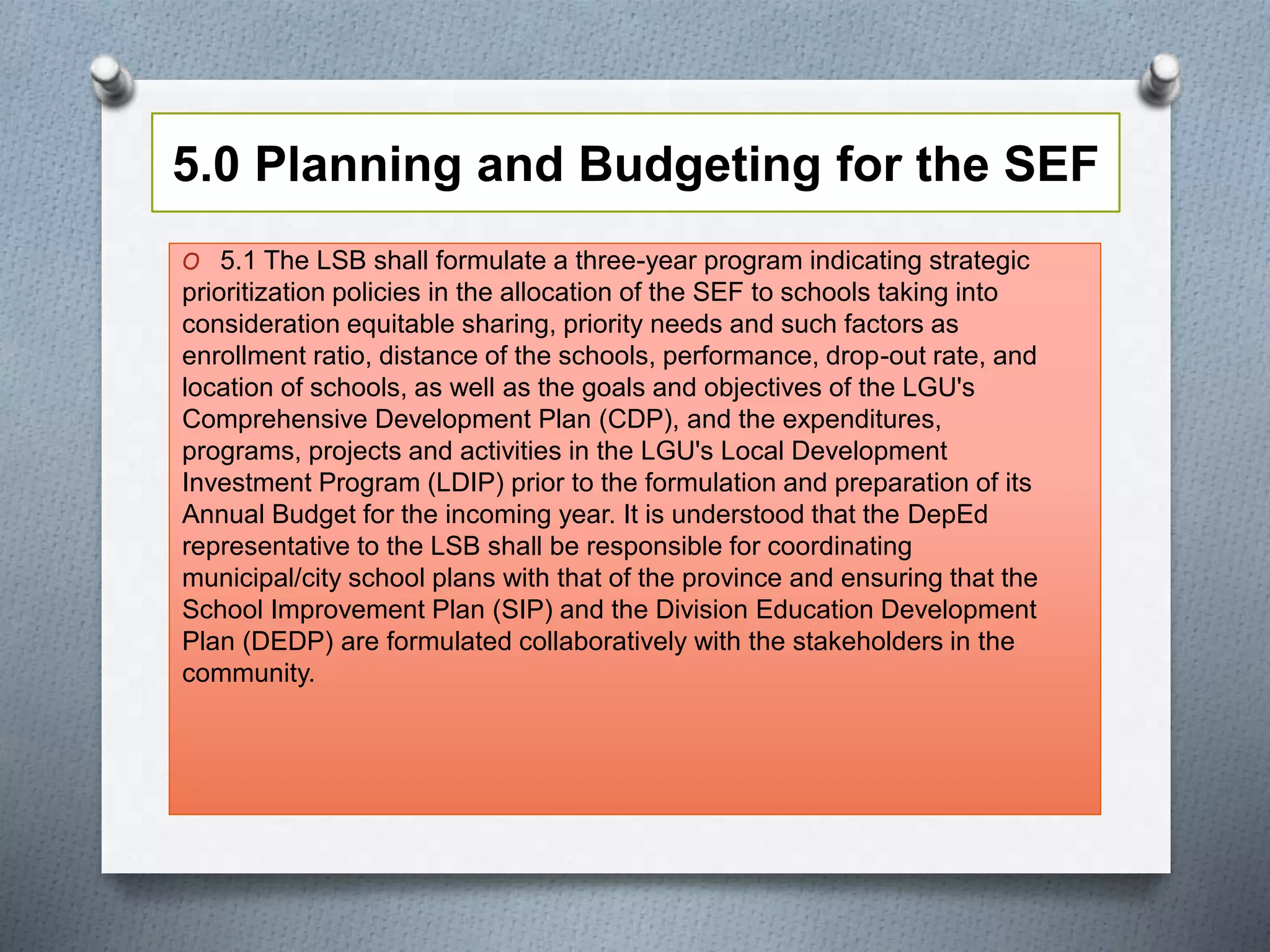 Revised guidelines on the use of the Special Education Fund | PPTX