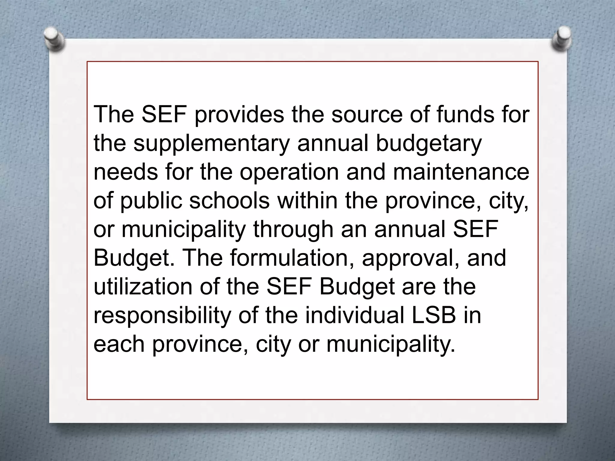 Revised guidelines on the use of the Special Education Fund | PPTX