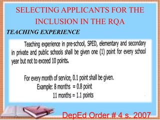 Revised hiring guidelines for teacher i positions | PPTX