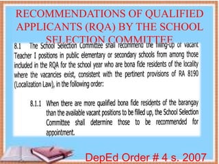 Revised hiring guidelines for teacher i positions | PPTX