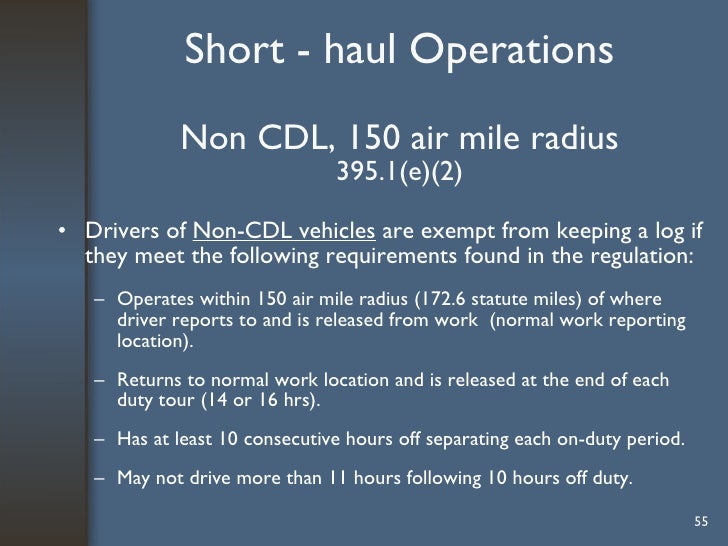 Revised Hours Of Service Training For Drivers
