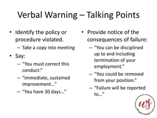 How to Deliver a Verbal Warning | PPT