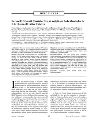 Revised iap growth charts for height, weight and body mass index for | PDF