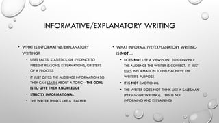 Understanding Informative and Explanatory Writing: Purpose and Examples ...