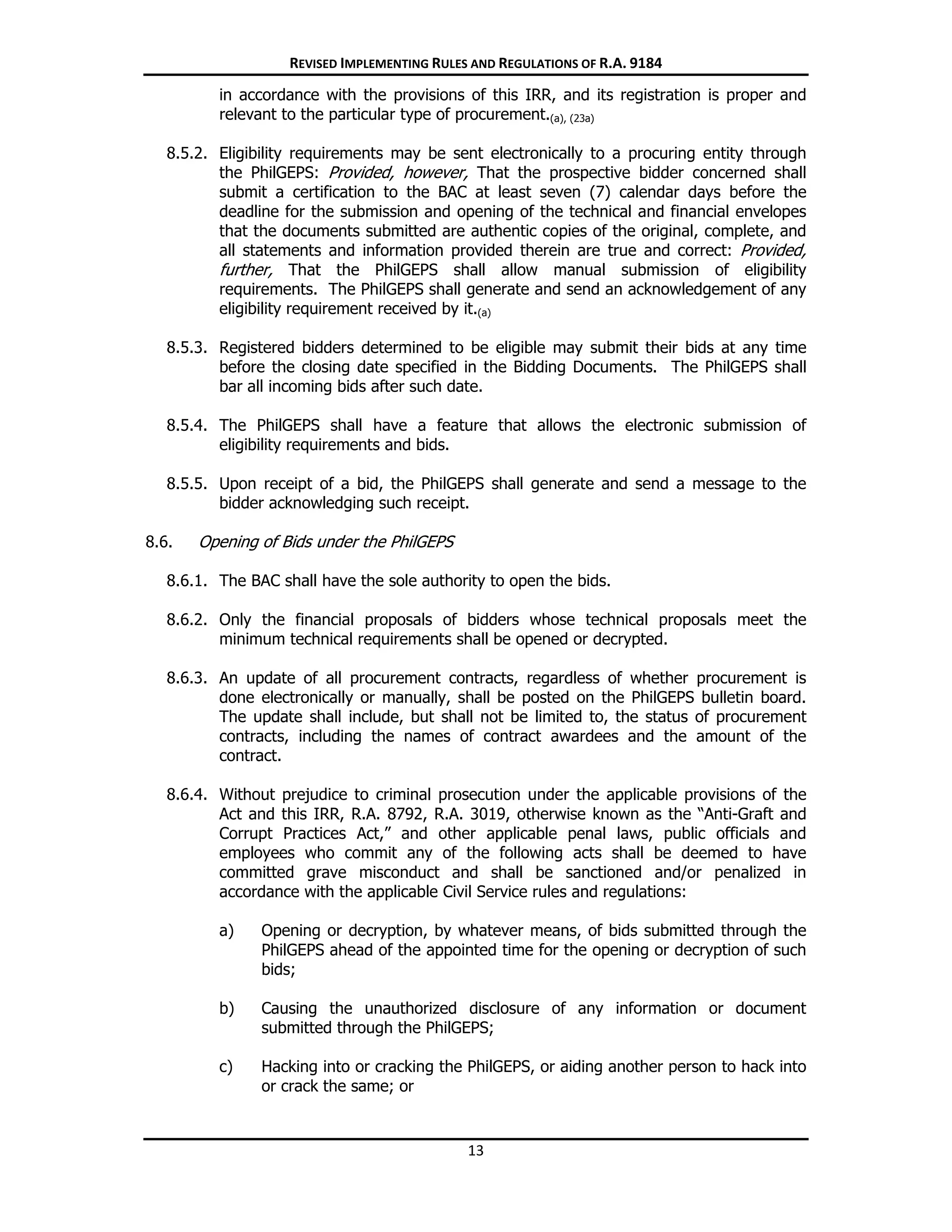 Revised irr.ra9184 2009 | PDF