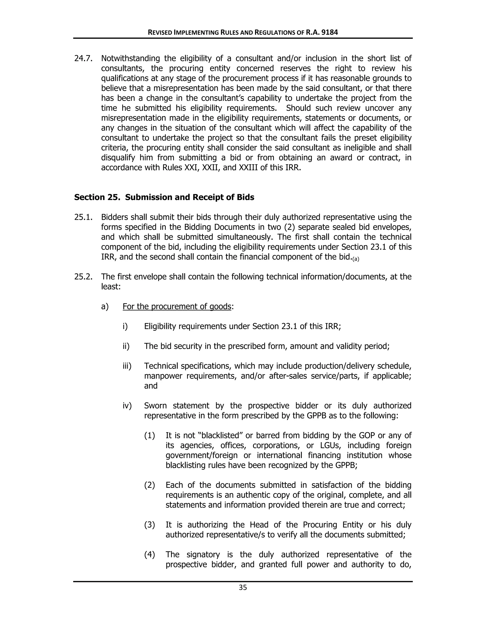 Revised irr.ra9184 2009 | PDF