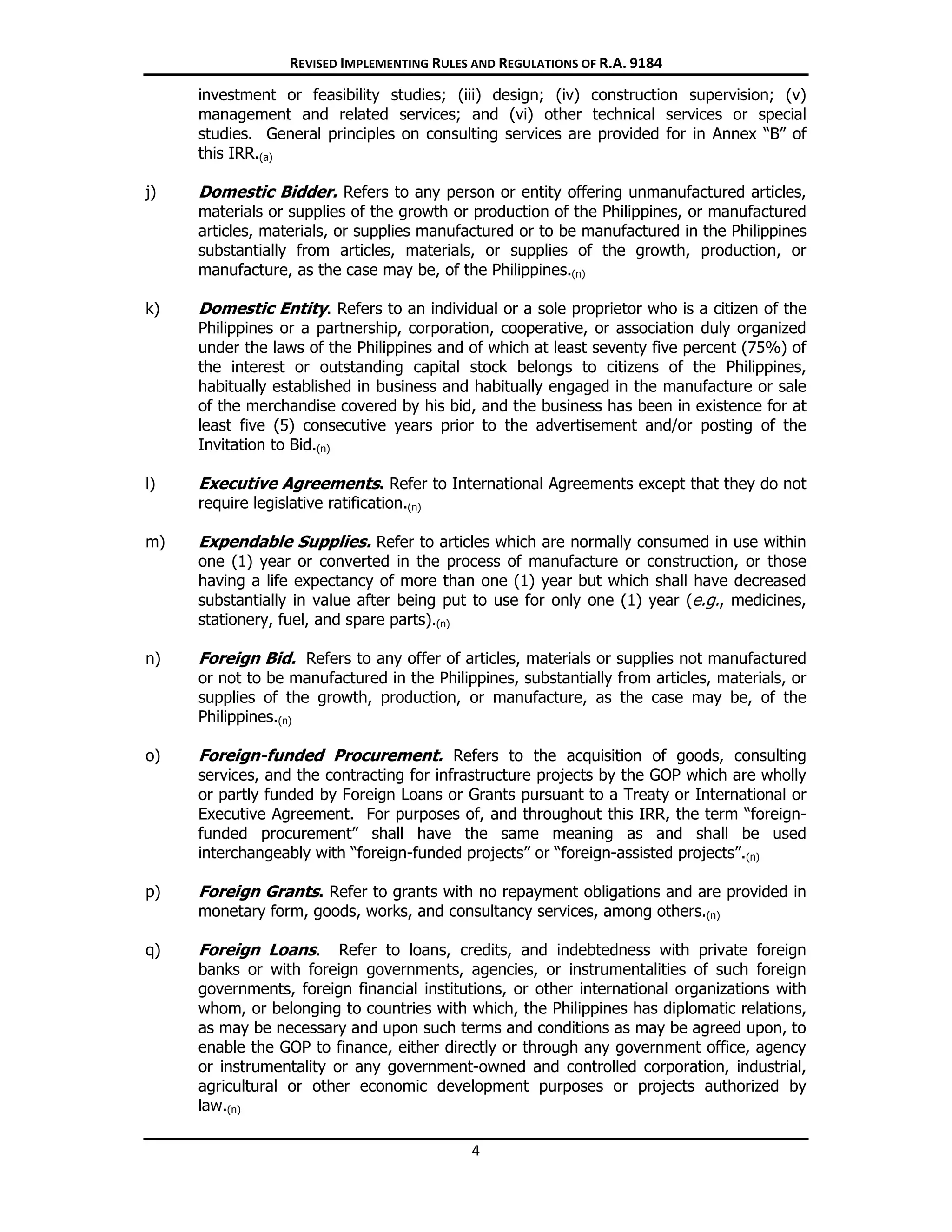 Revised irr.ra9184 2009 | PDF