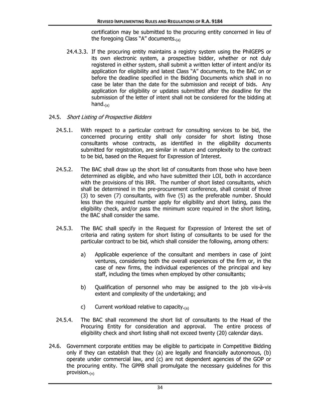 Revised irr.ra9184 2009 | PDF