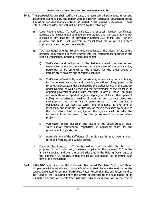 Revised irr.ra9184 2009 | PDF