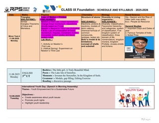 REVISED – IX-FOUNDATION SYLLABUS & SCHEDULE - | PDF