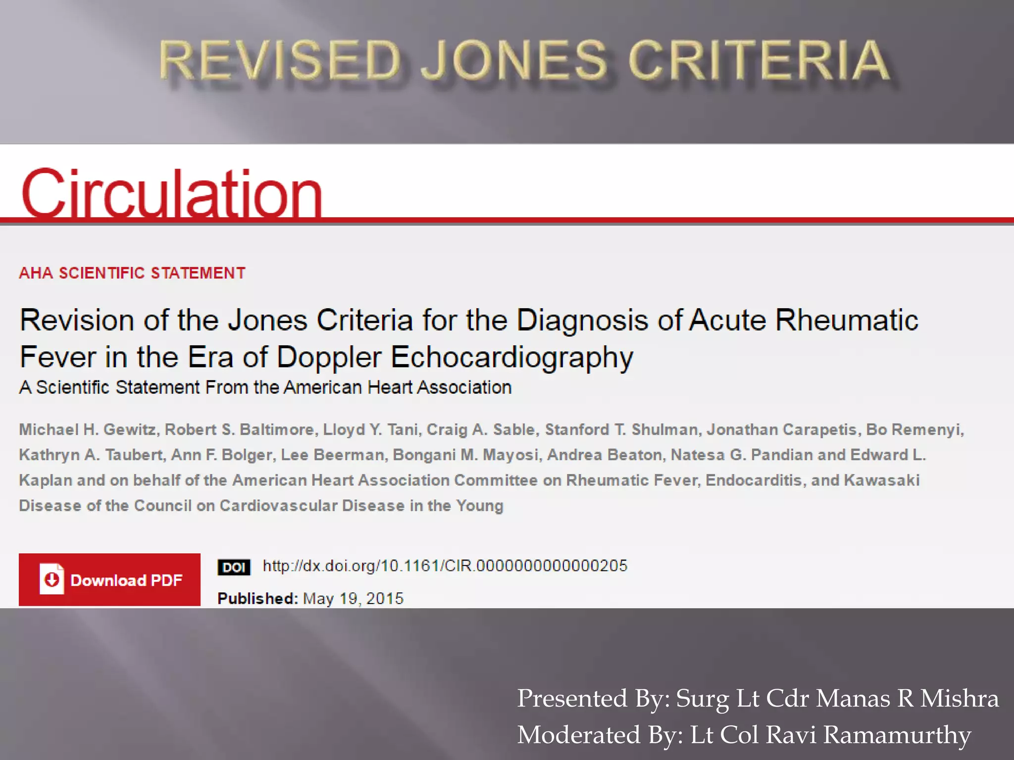 Revised jones criteria | PPTX