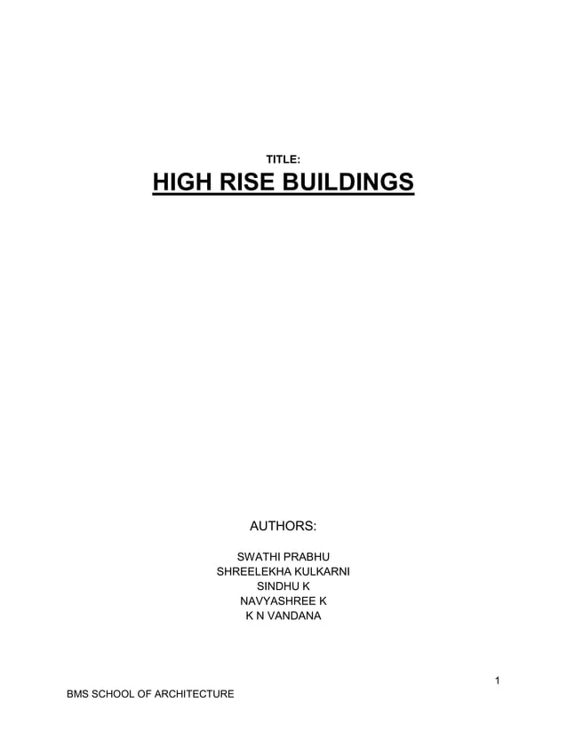high rise buildings case study | PDF | Civil Engineering Industry ...