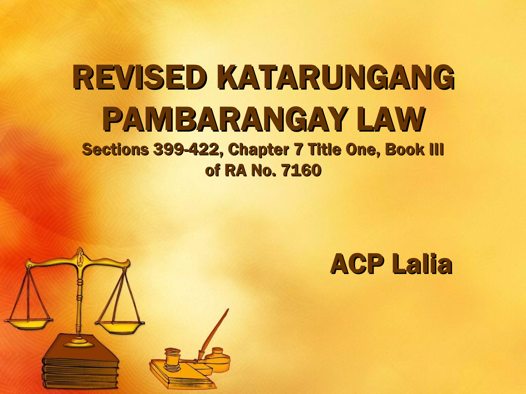 Revised katarungang pambarangay law 2 | PPT