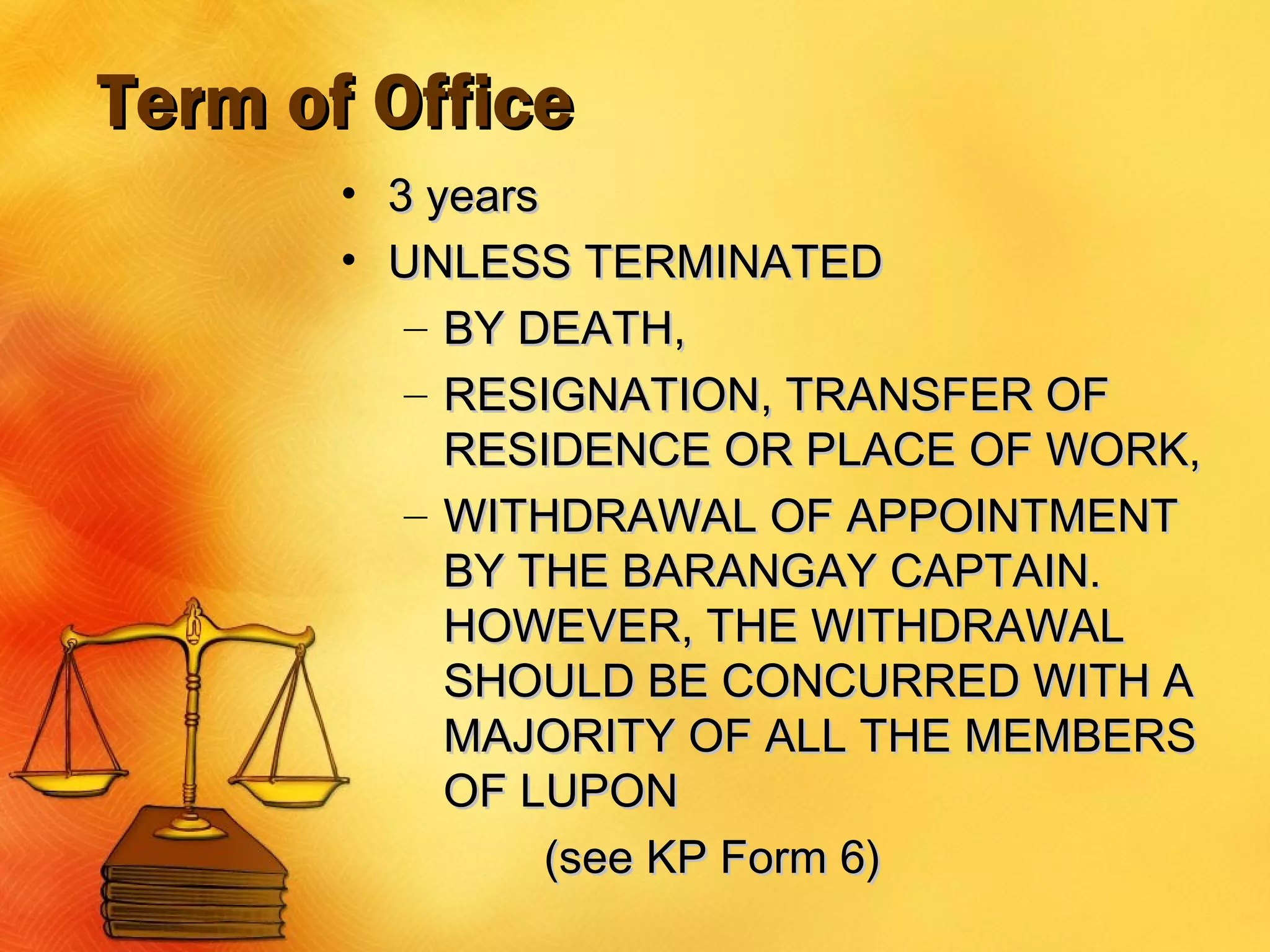 Revised katarungang pambarangay law 2 | PPT
