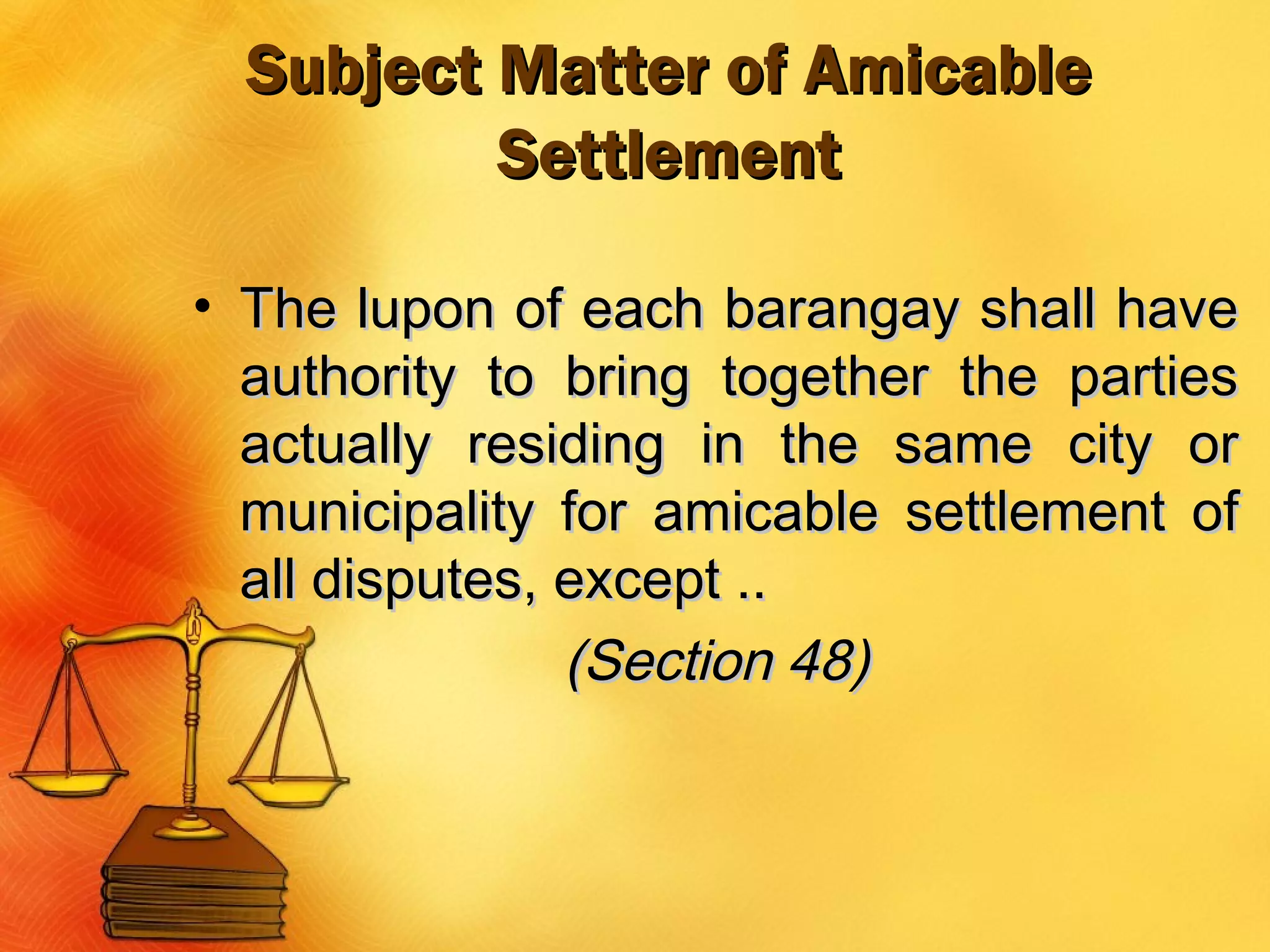 Revised katarungang pambarangay law 2 | PPT