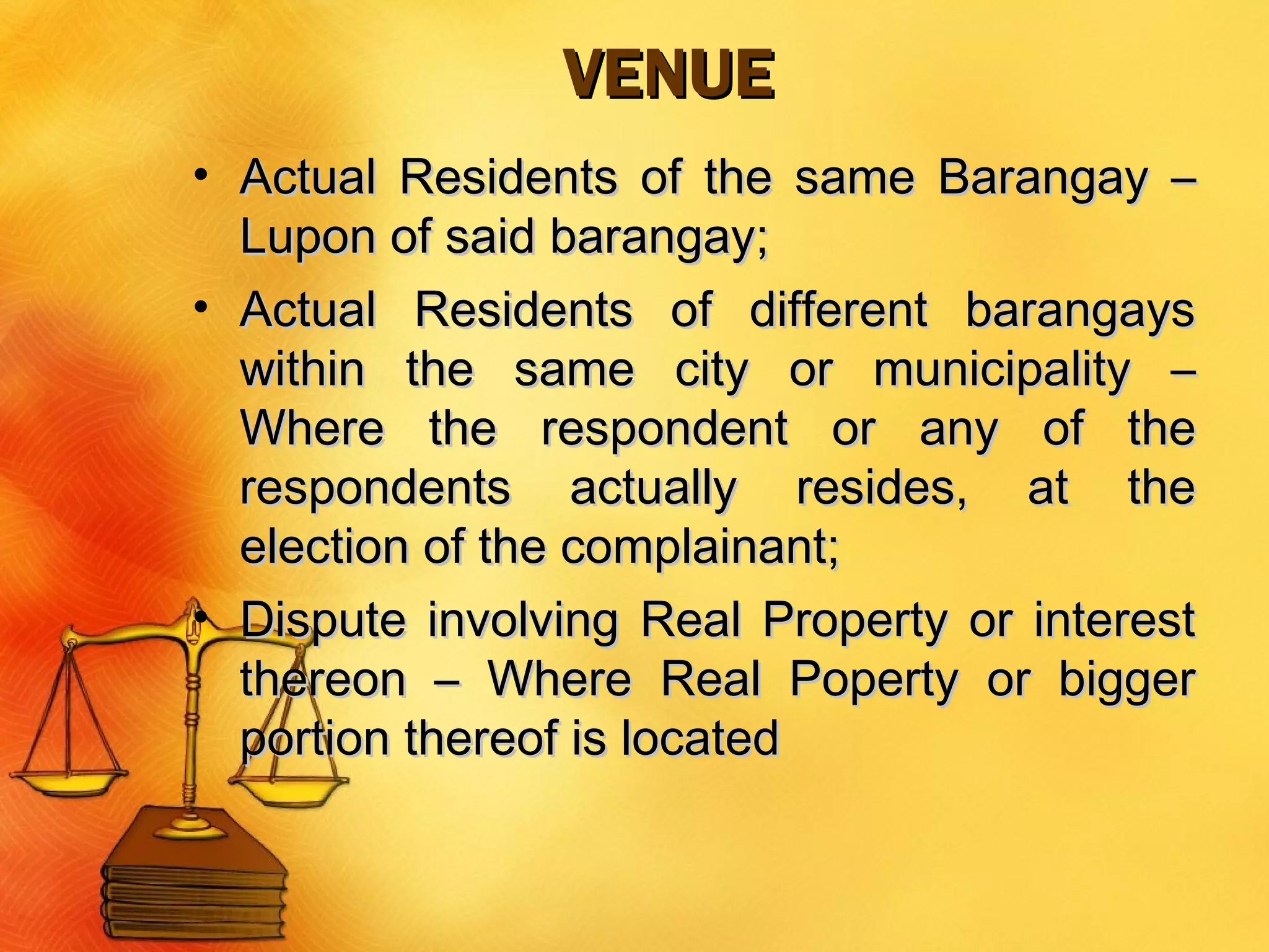 Revised katarungang pambarangay law 2 | PPT
