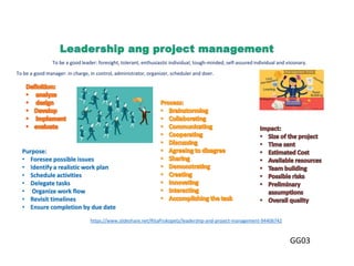 LEADERSHIP AND PROJECT MANAGEMENT | PPTX