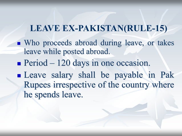 Revised Leave Rules 1980.ppt | Medical Health