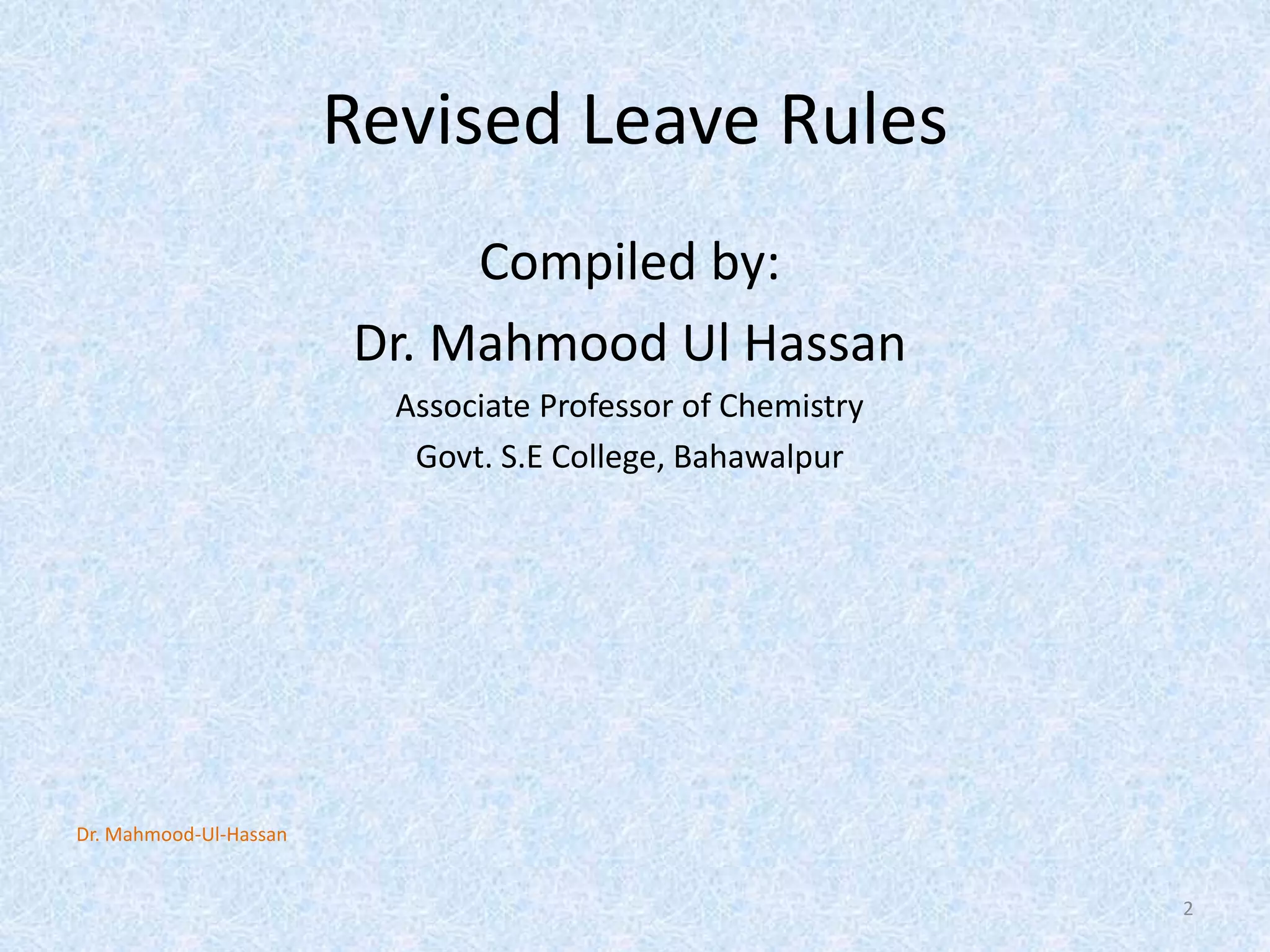 Revised leave rules1981 final | PPTX