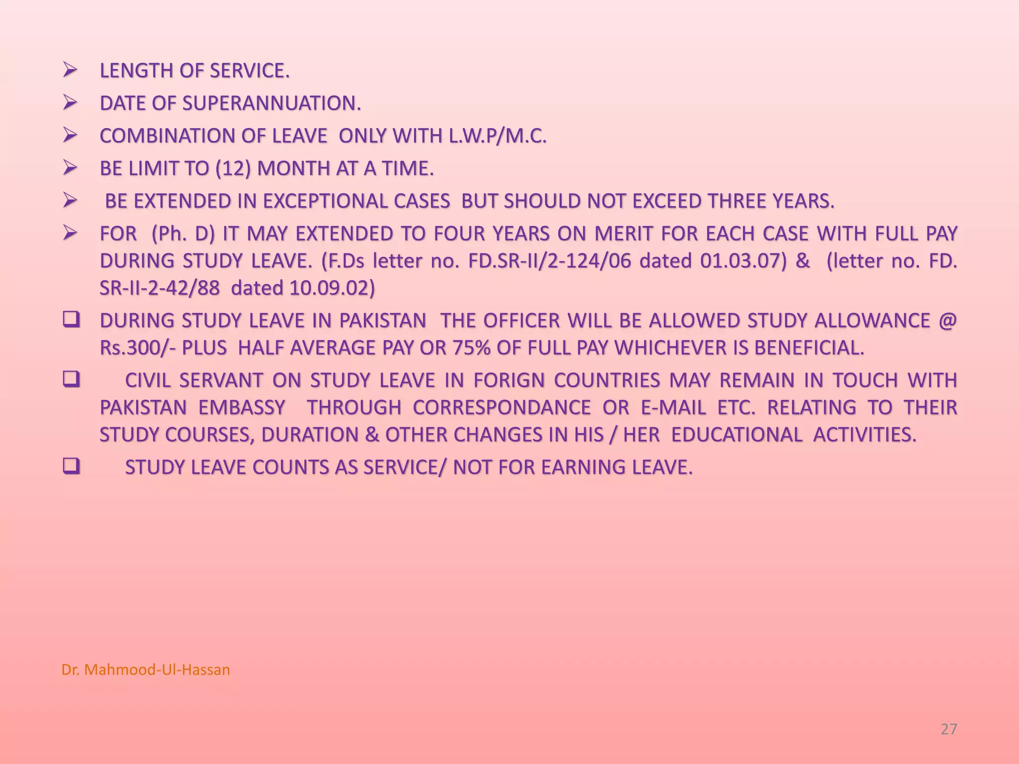 Revised leave rules1981 final | PPTX