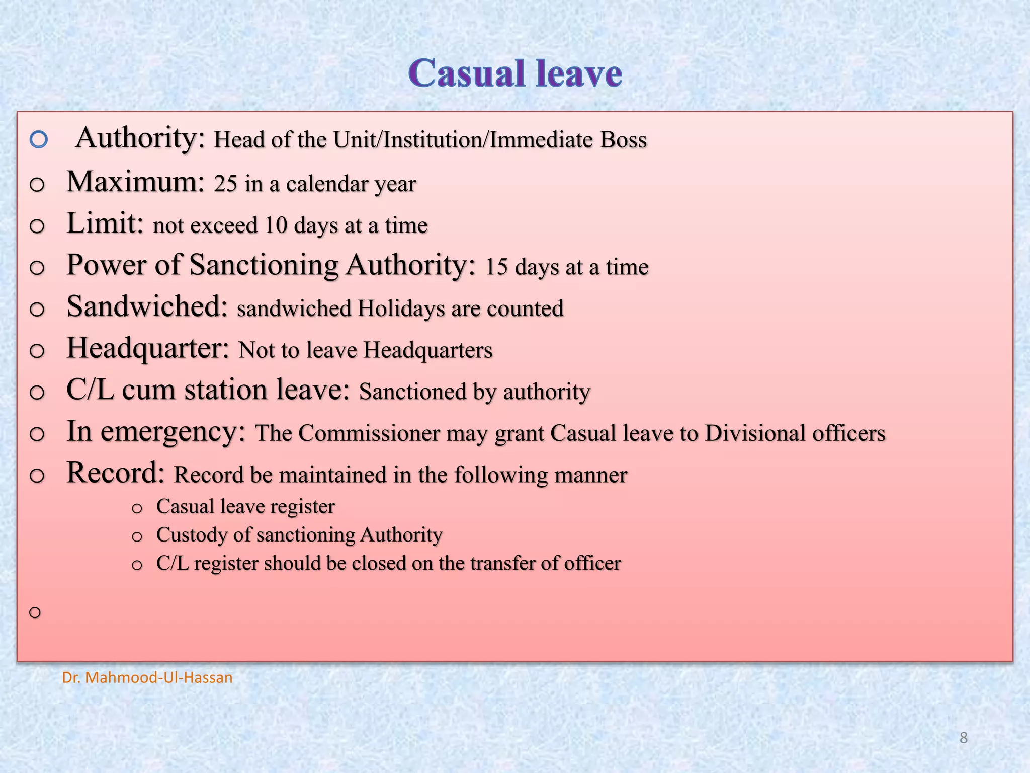 Revised leave rules1981 final | PPTX