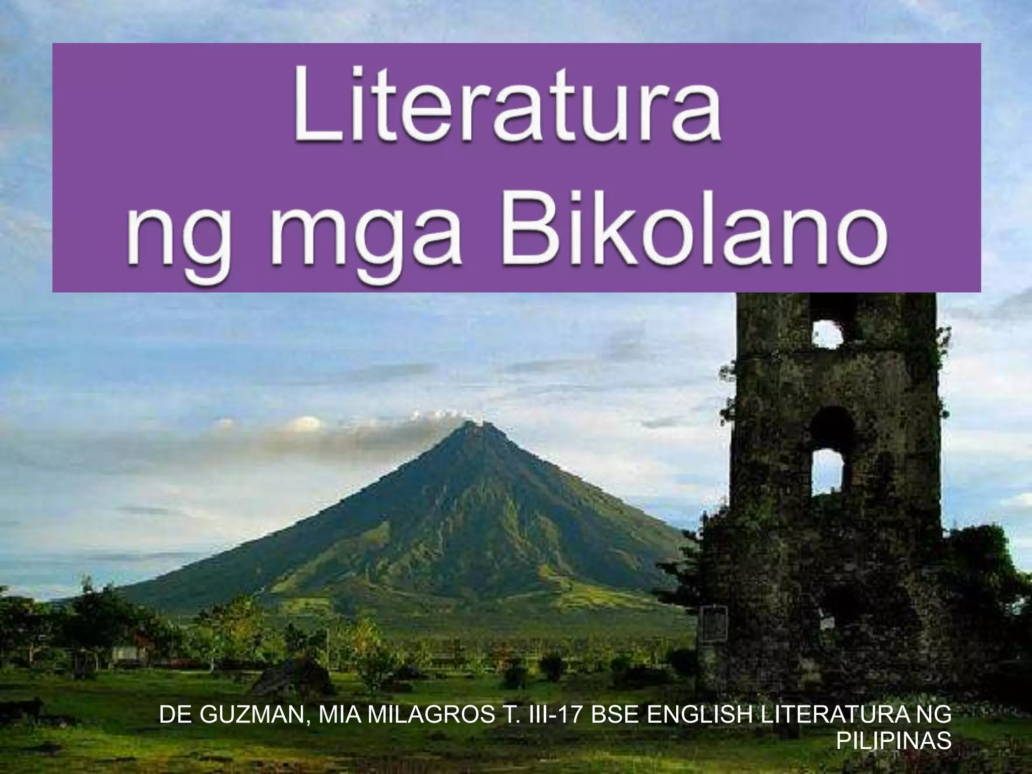 Literatura ng Pilipinas (Bikol) - Daragang Magayon at Scent of Apples ...