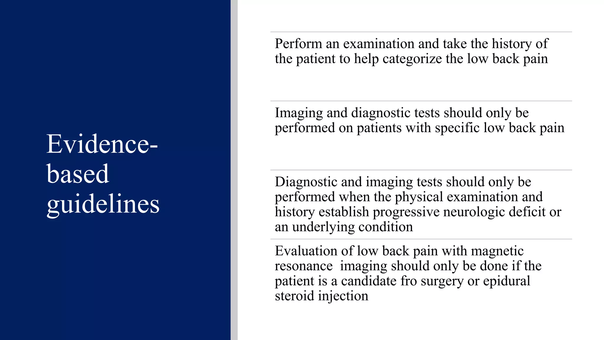 Differential Diagnosis of Lower Back Pain | PPTX