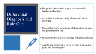 Differential Diagnosis of Lower Back Pain | PPTX