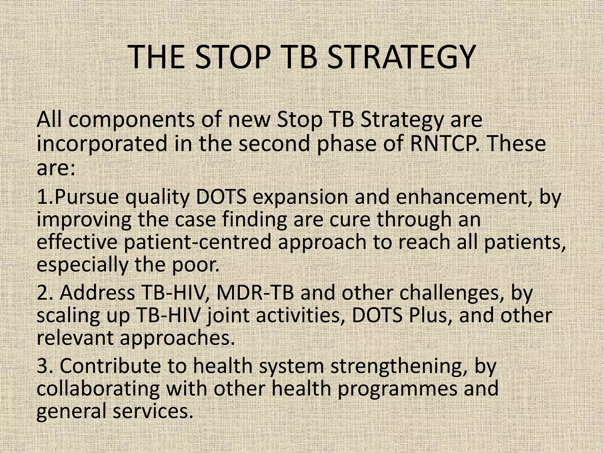 Revised national tuberculosis control programme | PPTX