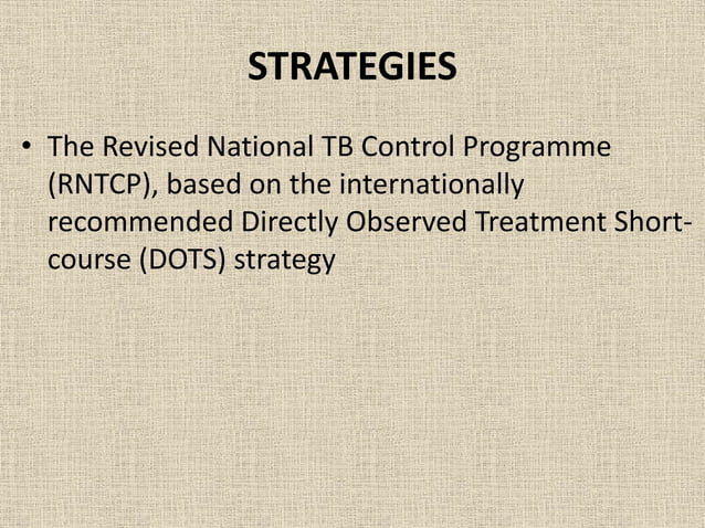 Revised national tuberculosis control programme | PPTX