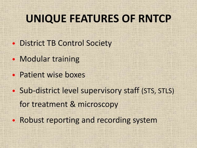 Revised national tuberculosis control programme | PPTX