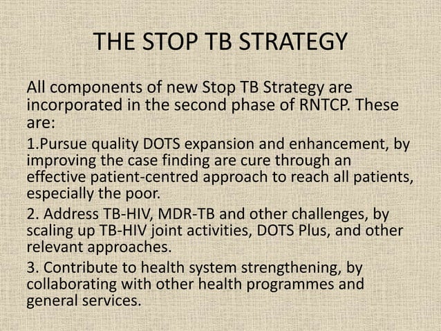 Revised national tuberculosis control programme | PPTX